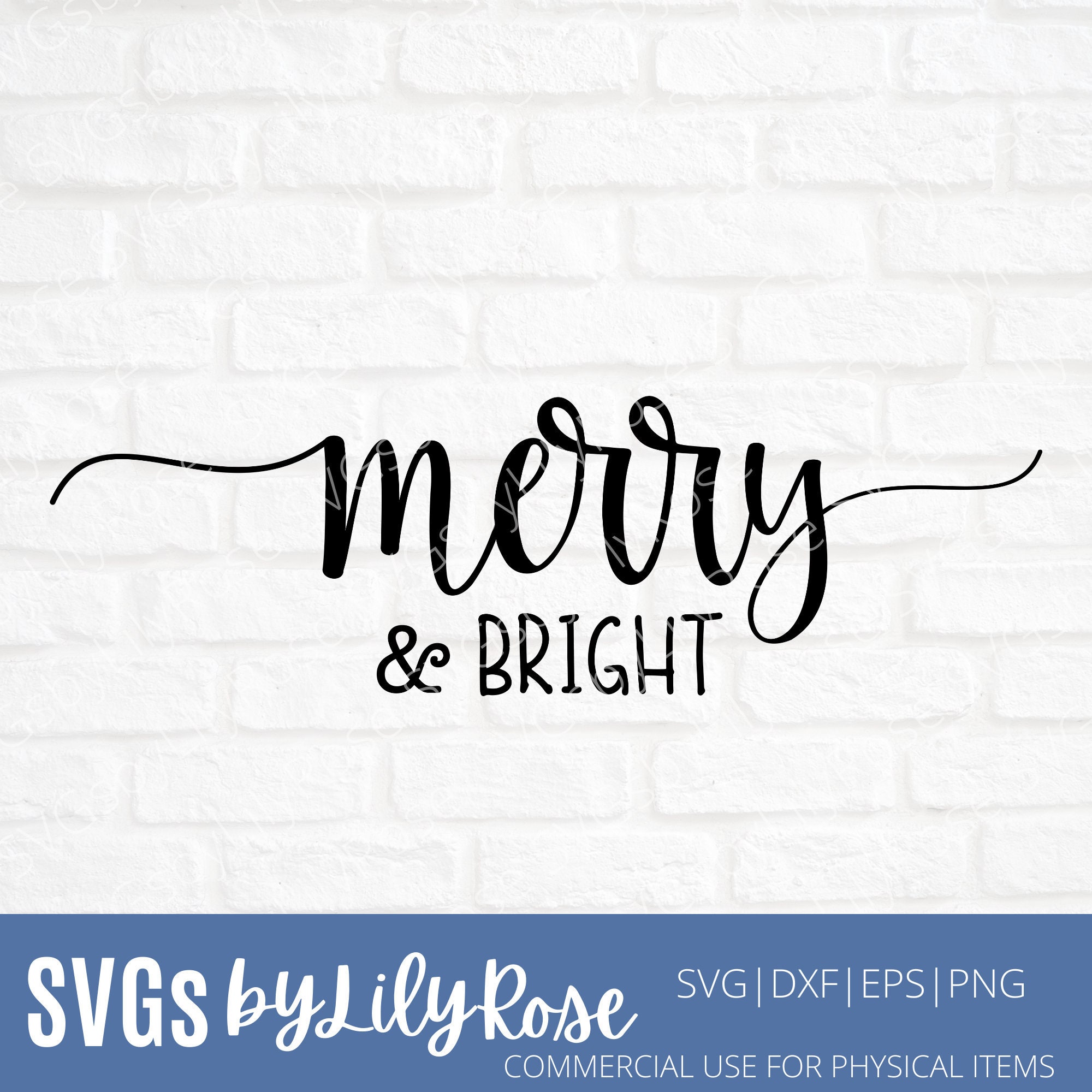 Merry & Bright Cut File Merry SVG File Winter SVG File - Etsy