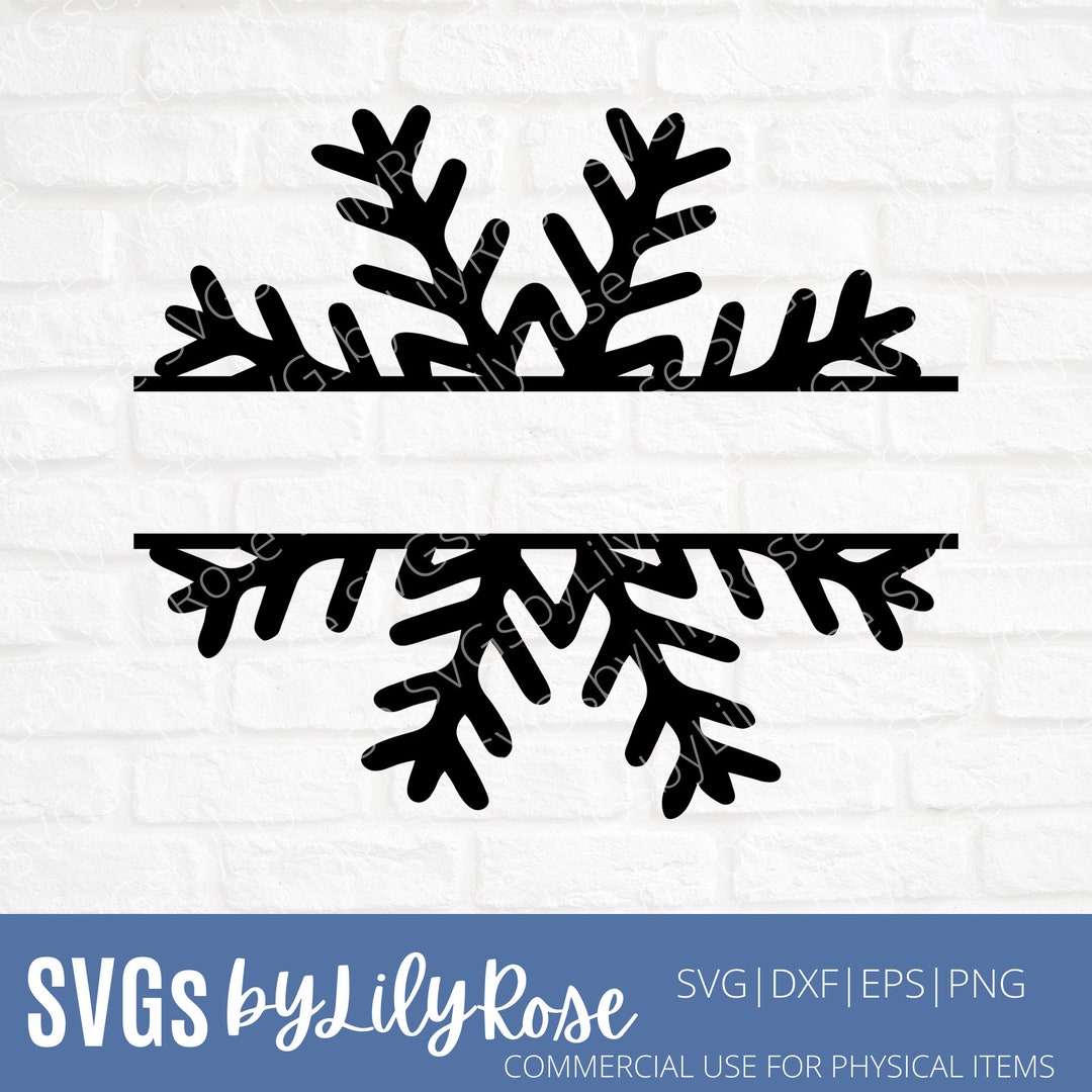 Snowflake Cut File- Snowflake Monogram SVG File- Winter Cricut File ...