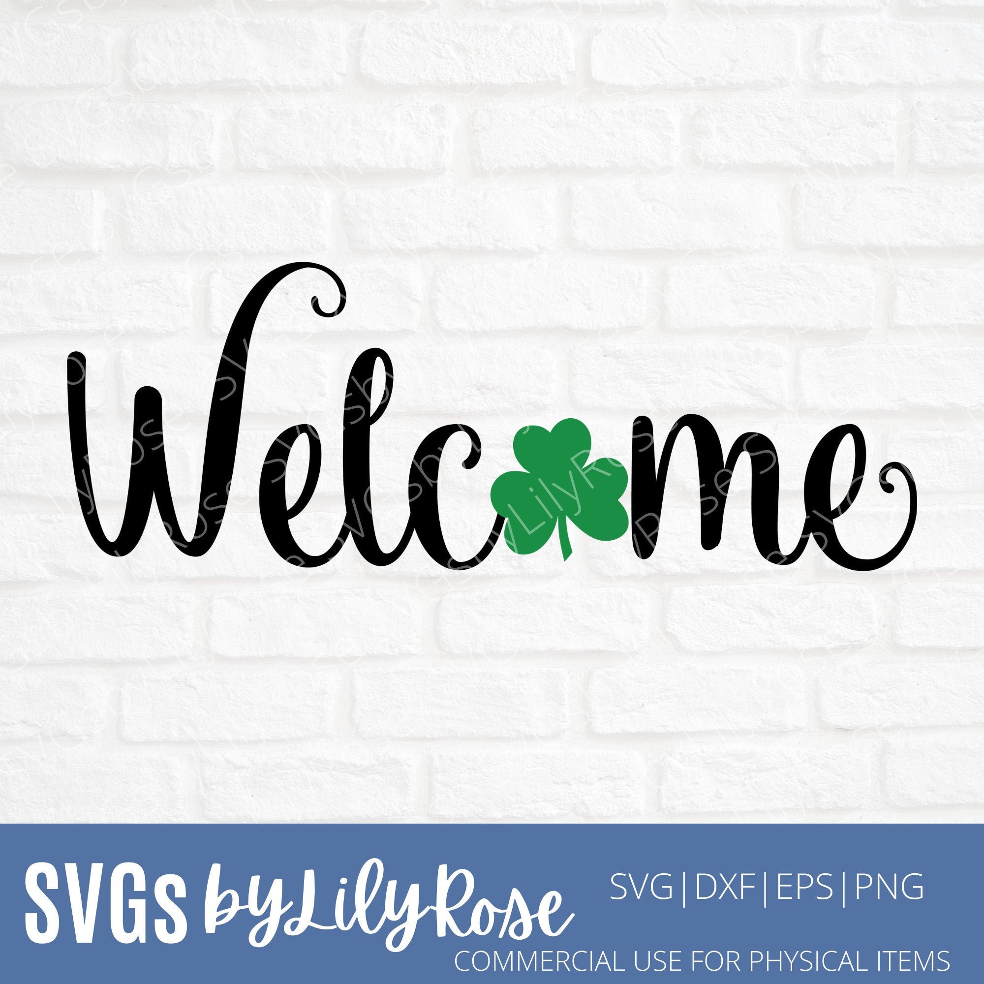 Welcome With Shamrock SVG File- Welcome Cut File- Welcome With Clover ...