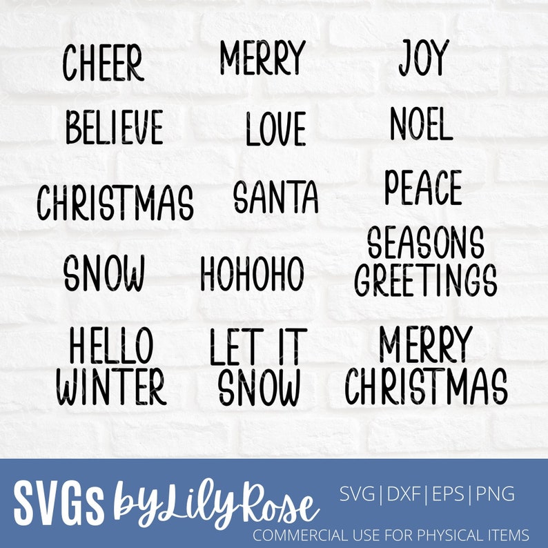 Christmas Words Cut File Christmas SVG File Winter Cricut - Etsy