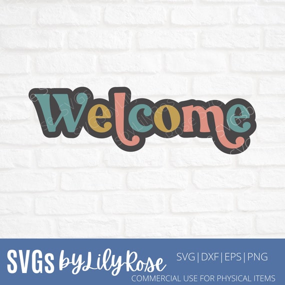 Welcome Retro Cut File Welcome Boho VG Cut File Welcome | Etsy