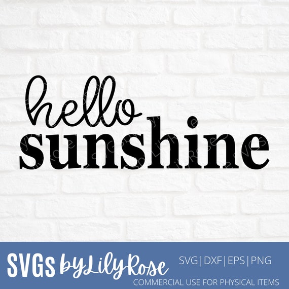 Sunshine Svg File Hello Sunshine Cut File Friend Clipart - Etsy