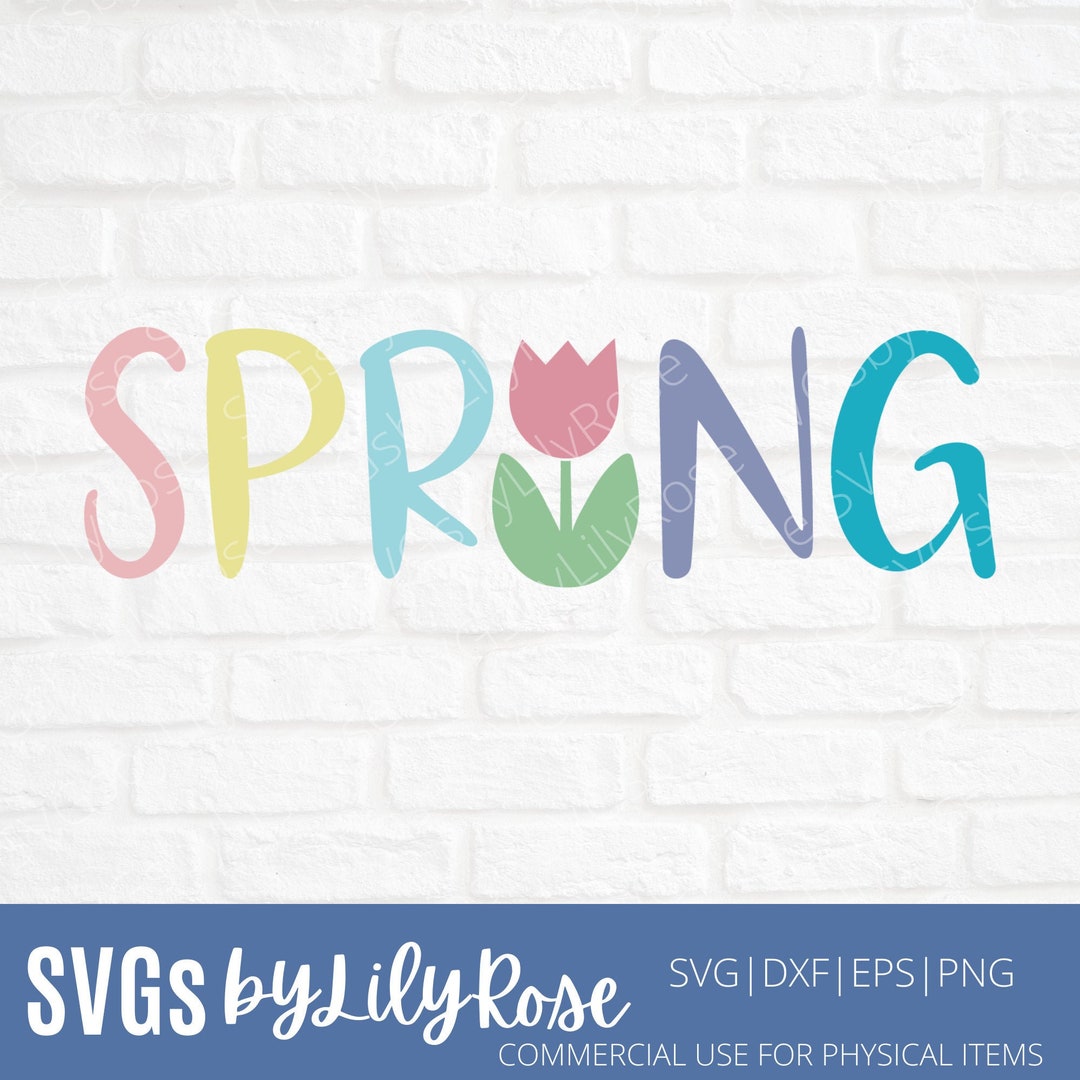 Spring Svg File- Spring With Tulips Cut File- Digital Download- Spring ...