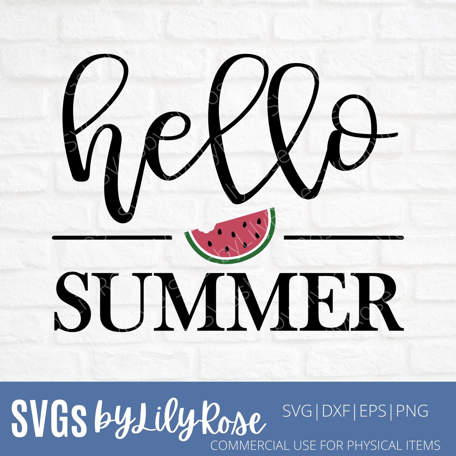 Hello Summer SVG Download Summer Cut File Watermelon - Etsy