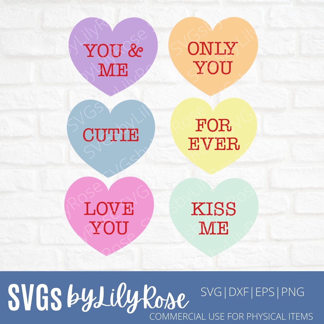 Conversation Heart SVG File- Valentine's Day Cut File- Heart Svg ...