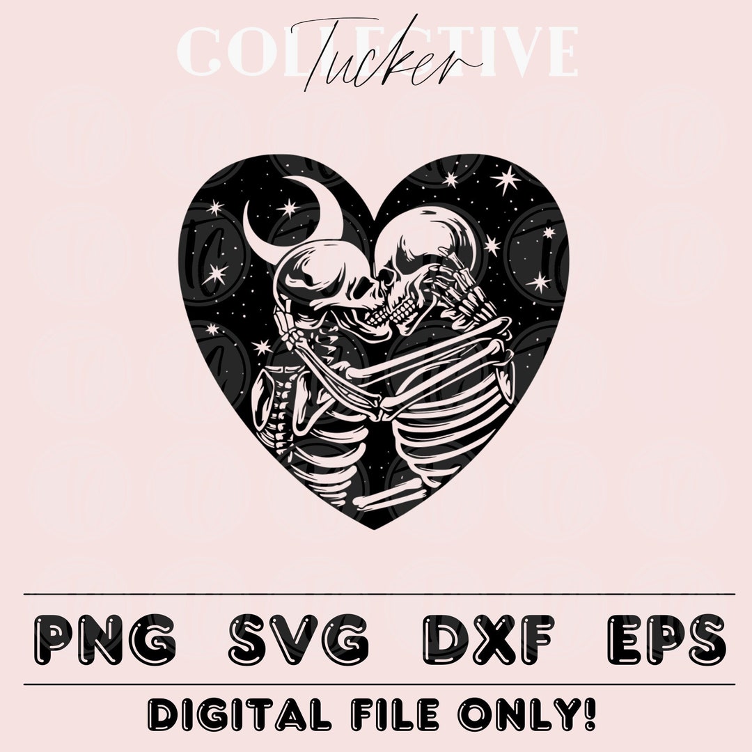 Skeleton Kiss Heart PNG | Skeleton Kiss Heart SVG | Goth Aesthetic ...