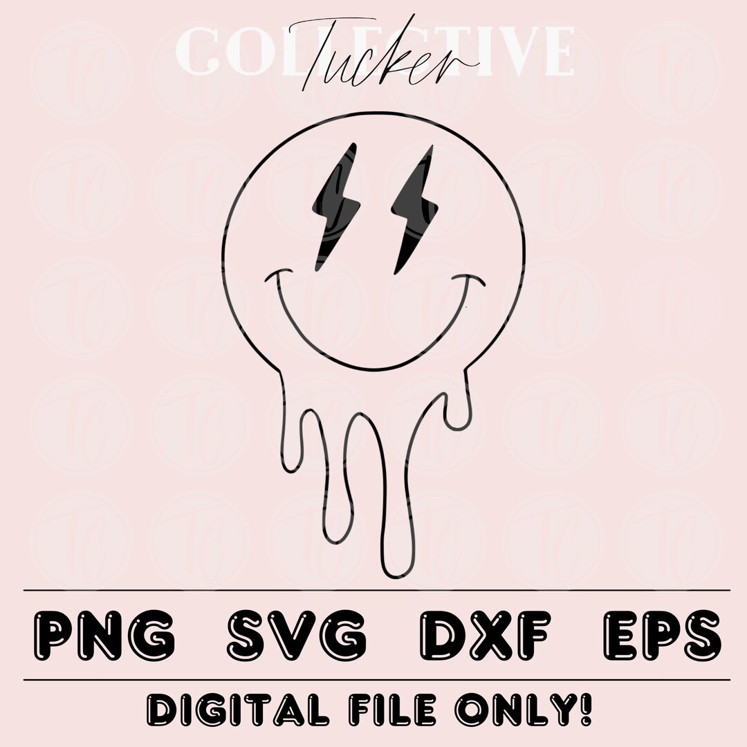 Melting Smiley Face PNG Retro Trendy SVG Smiley Face Sublimation PNG ...
