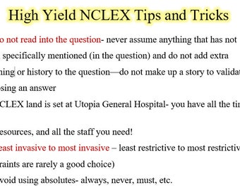 Nclex High Yield Dr Z - Etsy