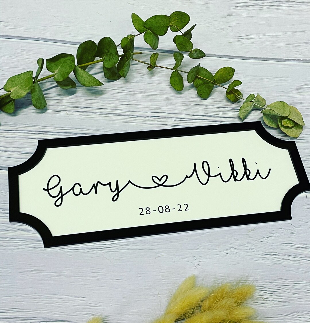 Personalized Wedding Name Plaque: Custom Engagement Gift - Etsy