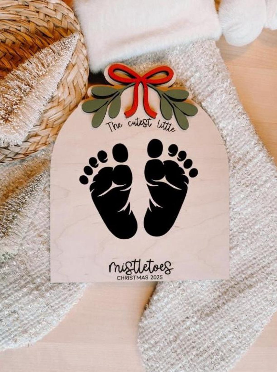 Cutest Little Mistletoes Baby Footprint Sign • Christmas 2025 Keepsake ...