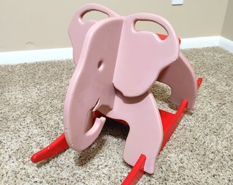 Elephant Kids Rocking Horse Vector File, Rocking DIY Plan DXF, Wooden ...