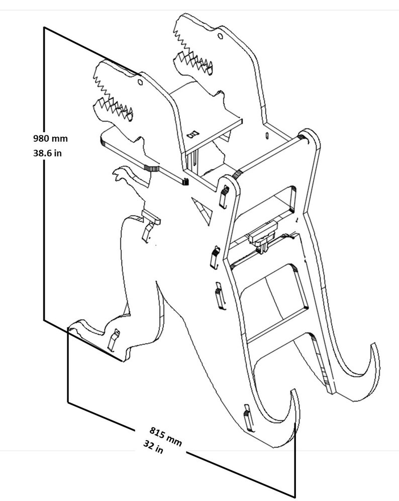 Tyrannosaurus Kids High Chair Children Furniture, T-rex Chair, Dinosaur ...