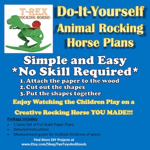 T-rex Rocking Horse DIY Plans - Etsy