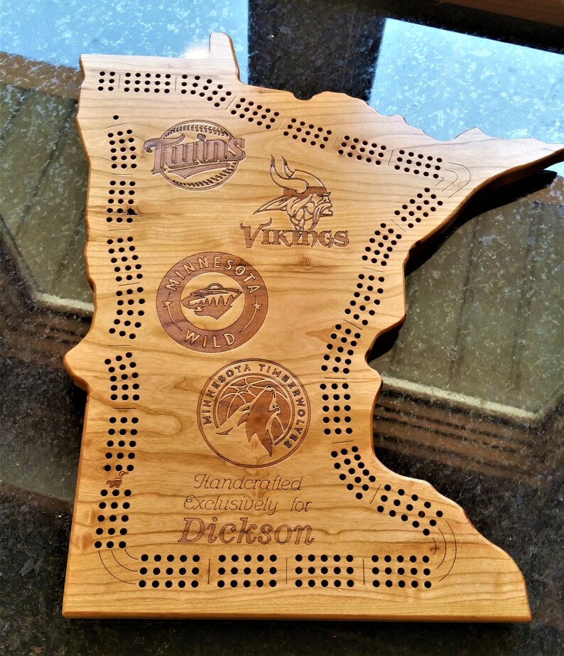 Custom MN Cribbage Board With Vikings Twins Timberwolves - Etsy
