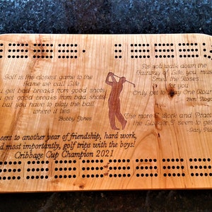Custom Personalized Golf Cribbage Board - Etsy