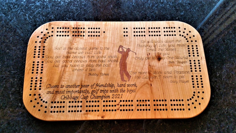 Custom Personalized Golf Cribbage Board - Etsy