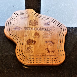 Custom Wisconsin Wildlife Cribbage Board Personalized - Etsy