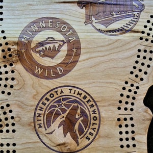 Custom MN Cribbage Board With Vikings, Twins, Wild, Timberwolves ...