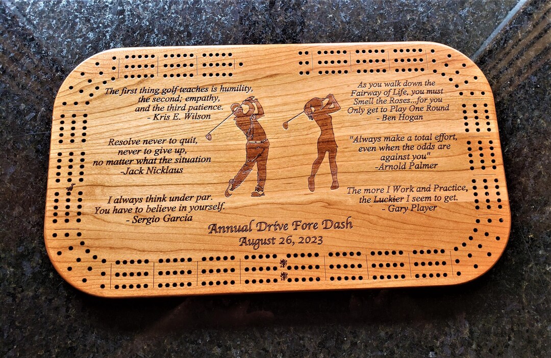 Custom Man and Woman Golf Cribbage Board - Etsy