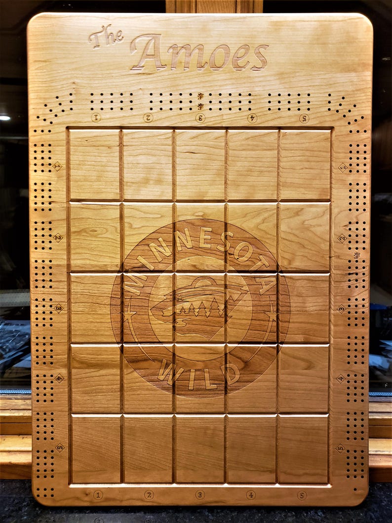Cross Cribbage Board - MN Wild - Etsy