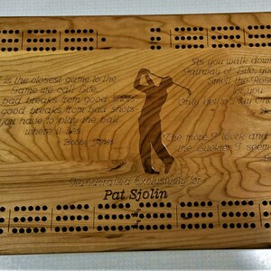 Custom Personalized Golf Cribbage Board - Etsy