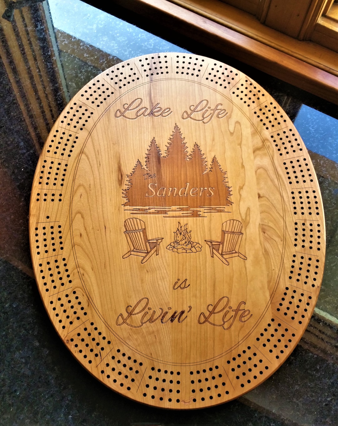 Custom Lake Cribbage Board - Etsy
