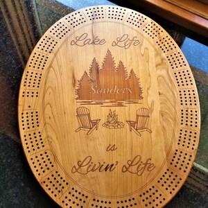 Custom Lake Cribbage Board - Etsy