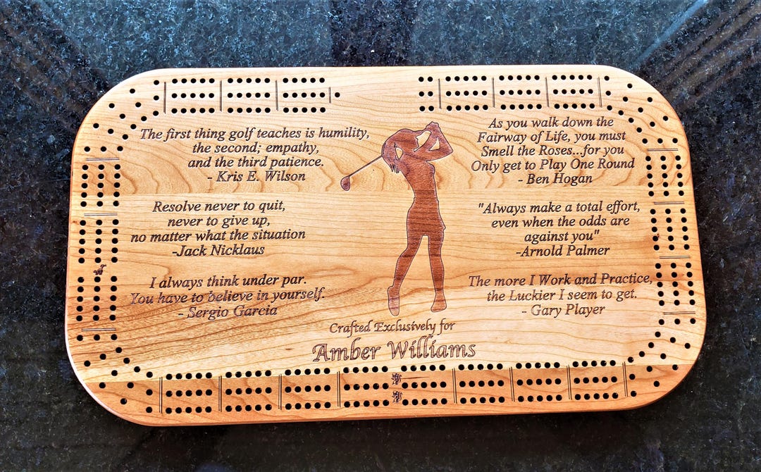 Custom Woman Golf Cribbage Board - Etsy