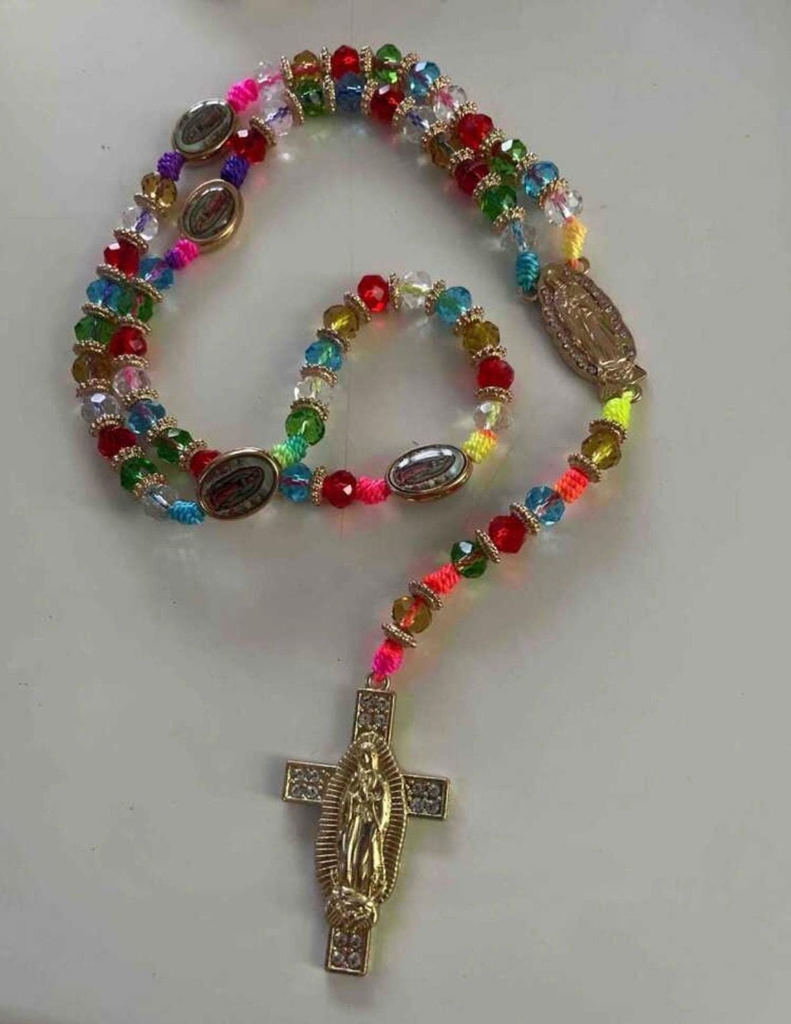 Rainbow Catholic Rosary | Virgin Mary Rosary - Etsy