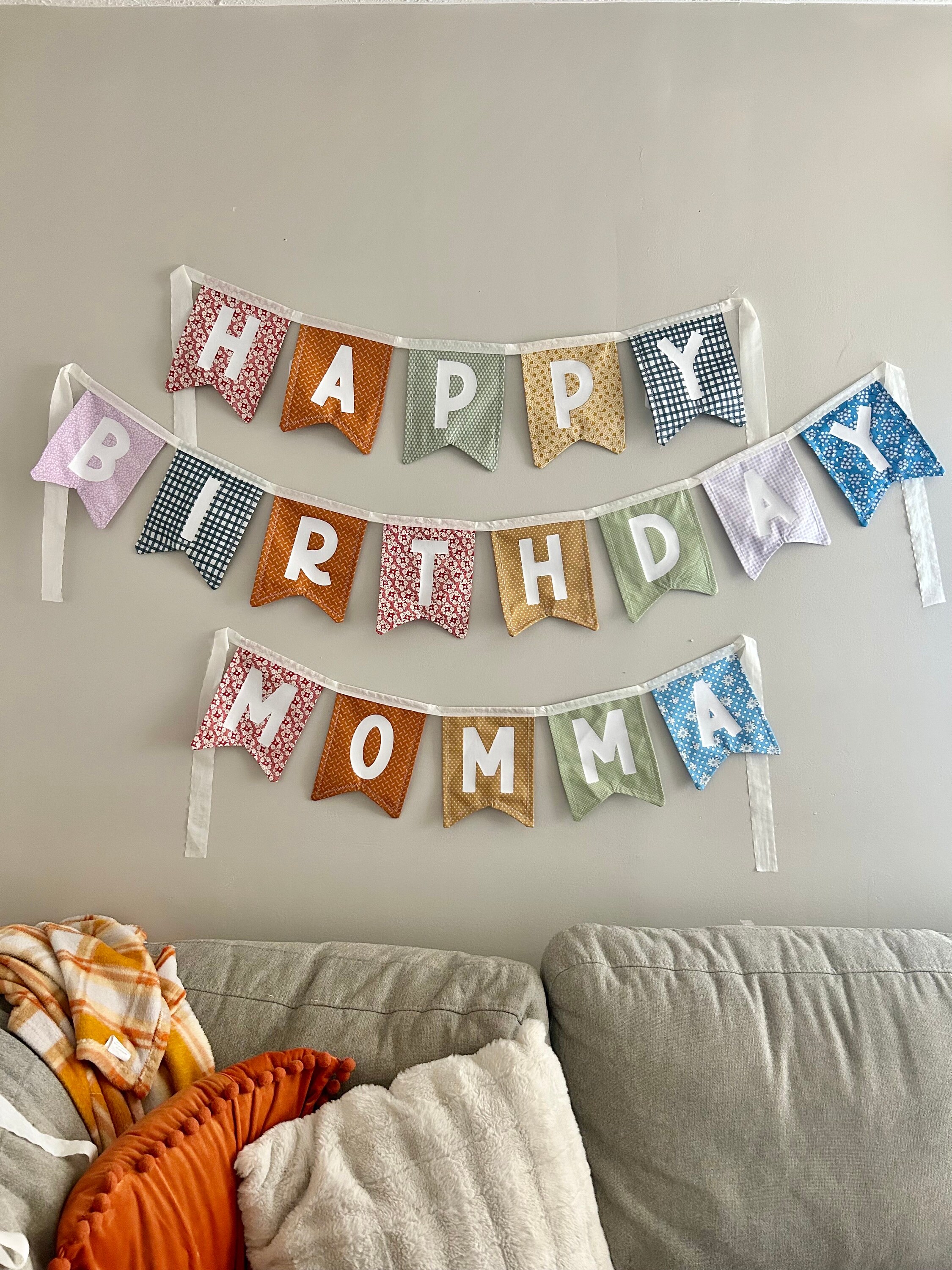 Rainbow Custom Happy Birthday Fabric Banner NAME ADD-ON Only - Etsy