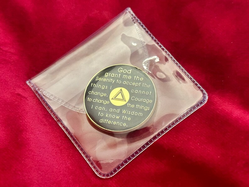 Hand-painted AA 1 Year Chip | Blue Sobriety Medallion | Recovery Gift ...