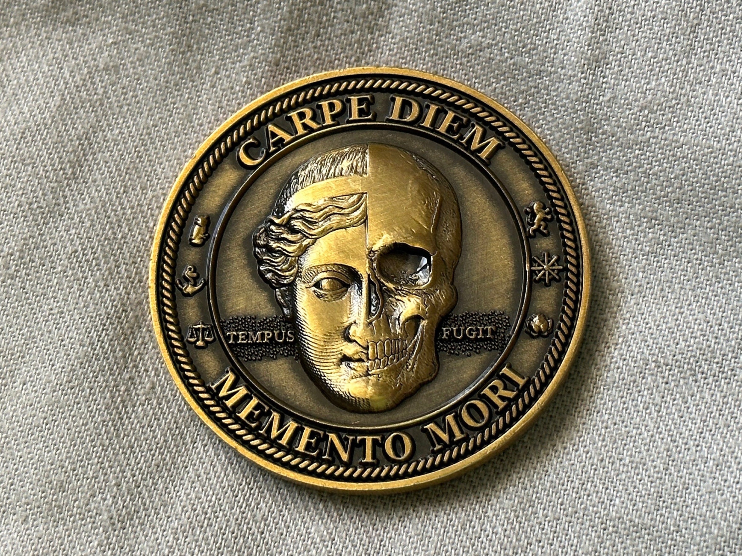 Carpe Diem Coin | Memento Mori | Brass Motivational Token | EDC | Daily ...