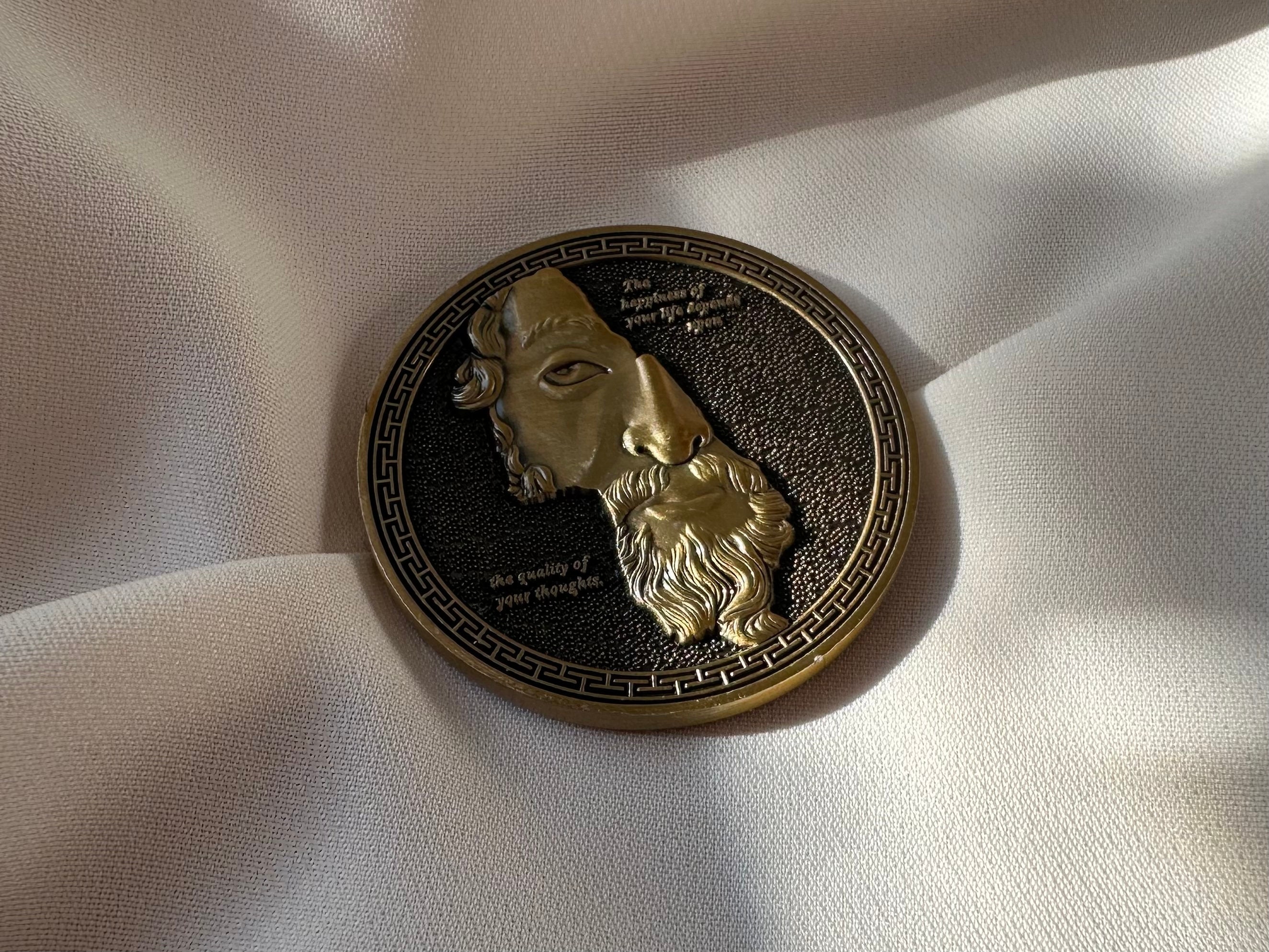 Marcus Aurelius Coin Brass Motivational Token EDC Daily - Etsy UK