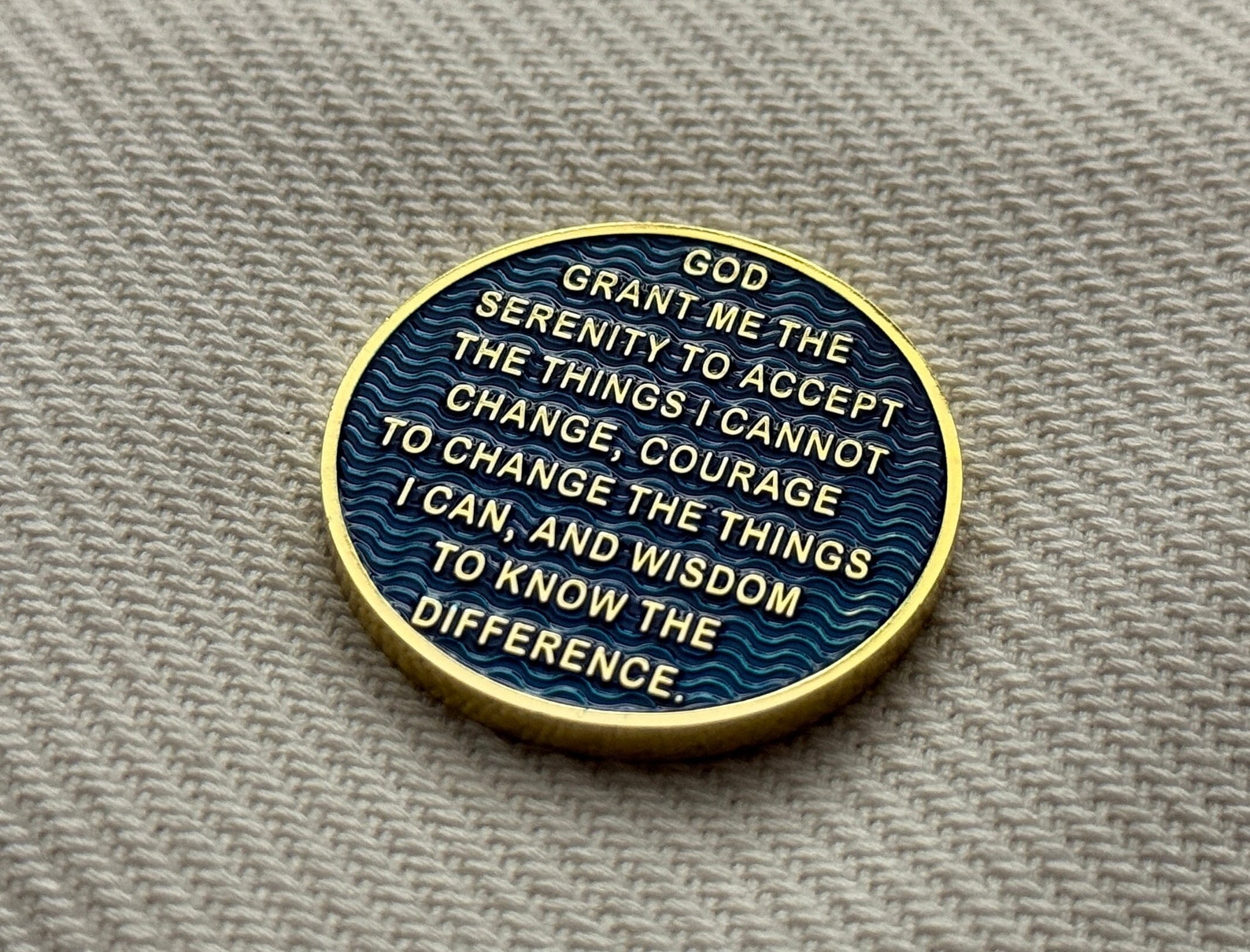 AA 1 Year Chip | Blue Sobriety Token | Recovery Gift | Alcoholics ...