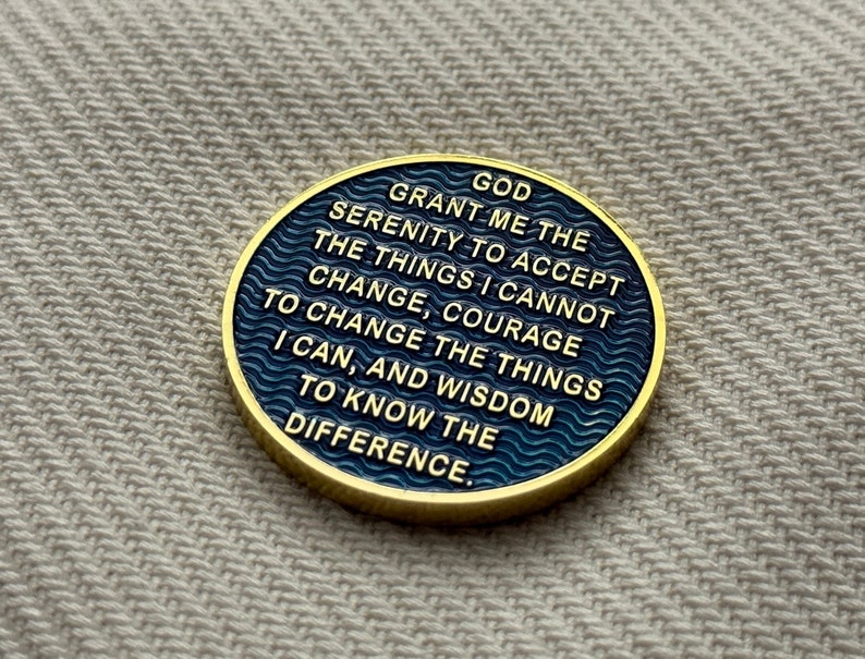 AA 1 Year Chip | Blue Sobriety Token | Recovery Gift | Alcoholics ...