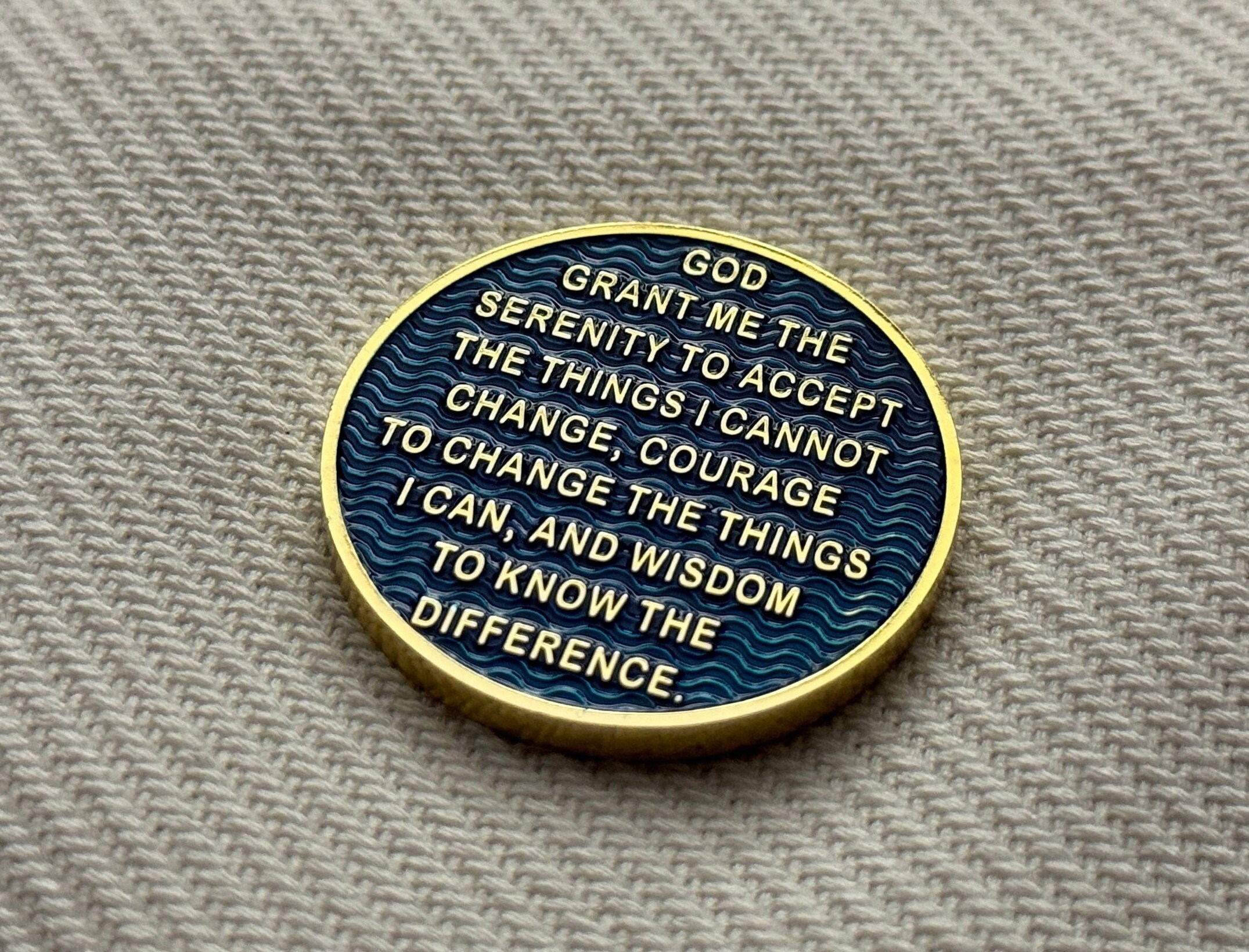 AA 1 Year Chip | Blue Sobriety Token | Recovery Gift | Alcoholics ...