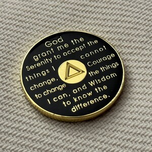 Hand-painted AA 2 Year Chip | Blue Sobriety Medallion | Recovery Gift ...