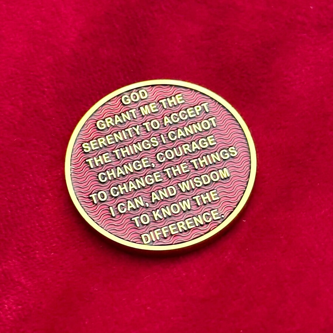 AA 1 Year Chip | Red Sobriety Token | Recovery Gift | Alcoholics ...