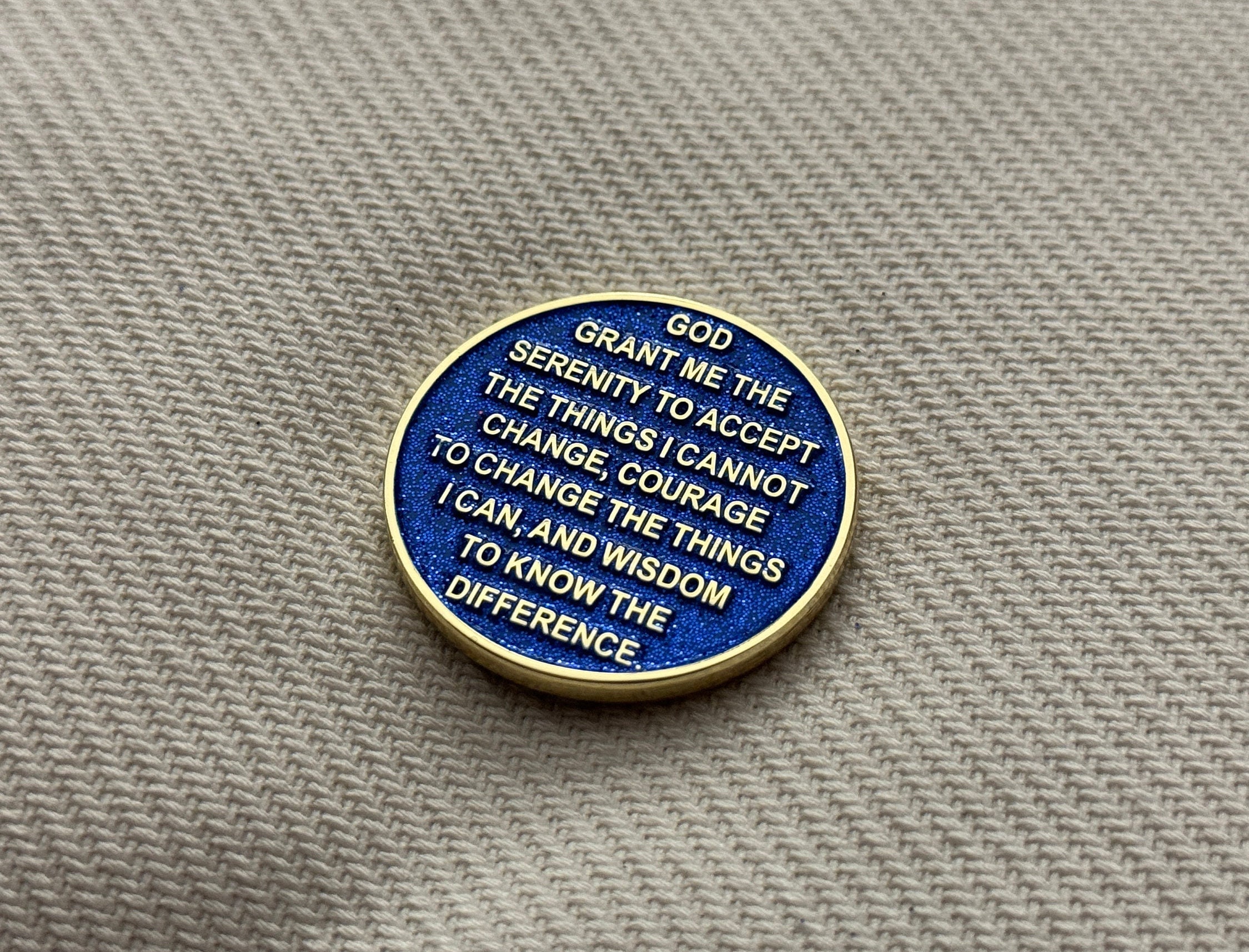 Glitter AA 6 Month Chip | Blue Sobriety Token | Recovery Gift ...