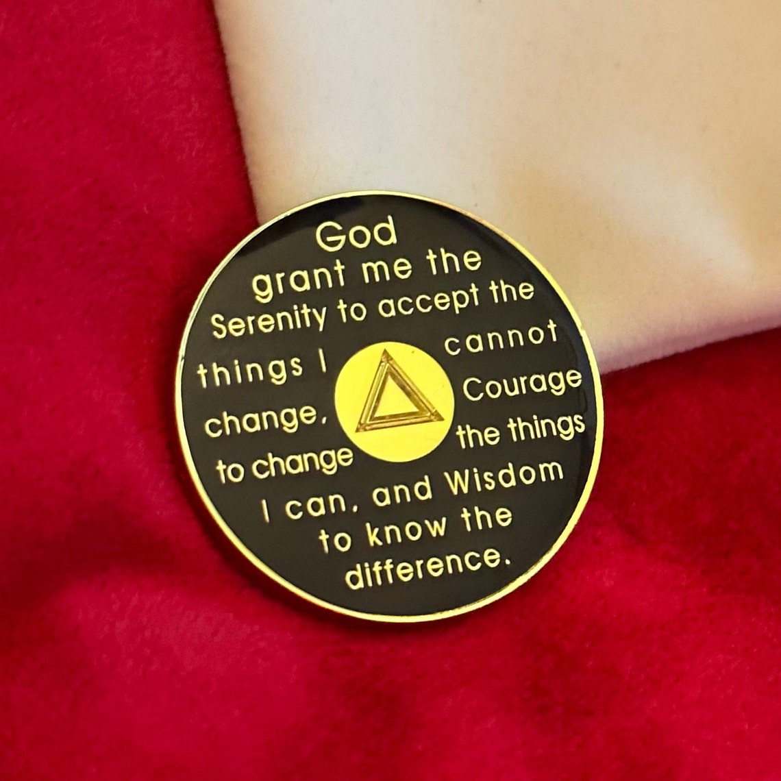 Hand-painted AA 5 Year Chip | Blue Sobriety Medallion | Recovery Gift ...