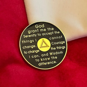 Hand-painted AA 5 Year Chip | Blue Sobriety Medallion | Recovery Gift ...