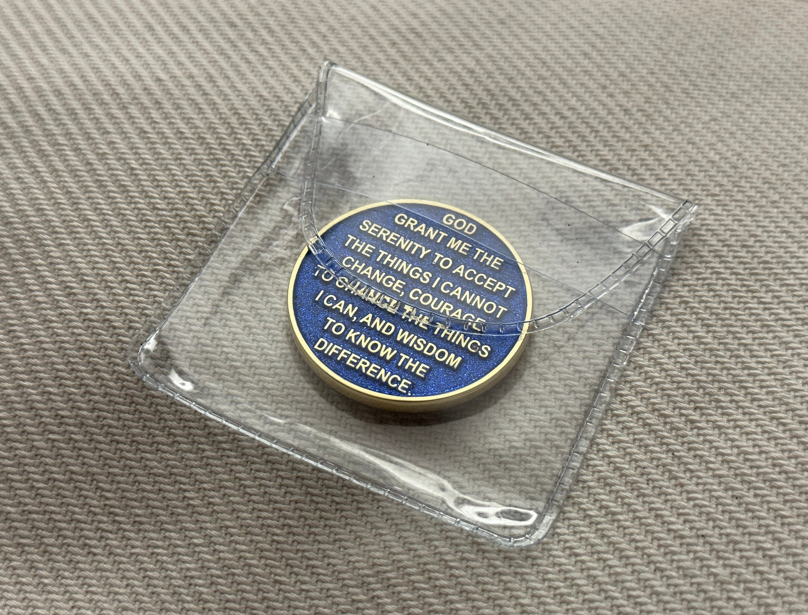 Glitter AA 6 Month Chip | Blue Sobriety Token | Recovery Gift ...