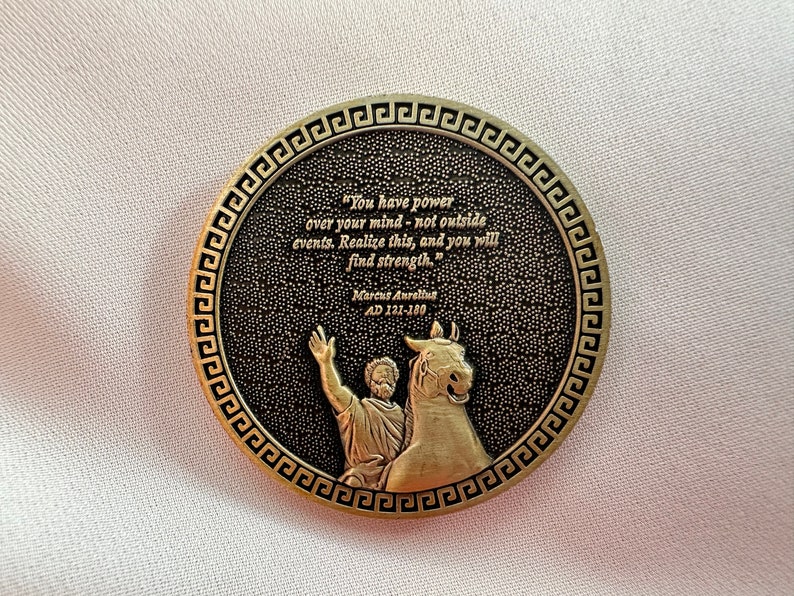 Marcus Aurelius Coin | Brass Motivational Token | EDC | Daily Reminder ...