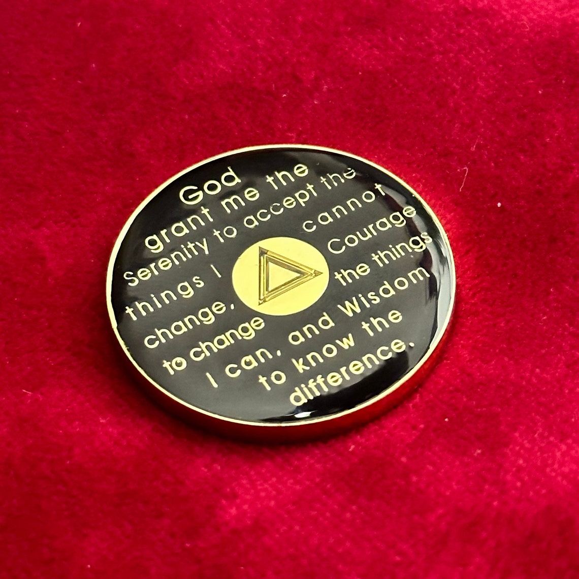 Hand-painted AA 5 Year Chip | Blue Sobriety Medallion | Recovery Gift ...