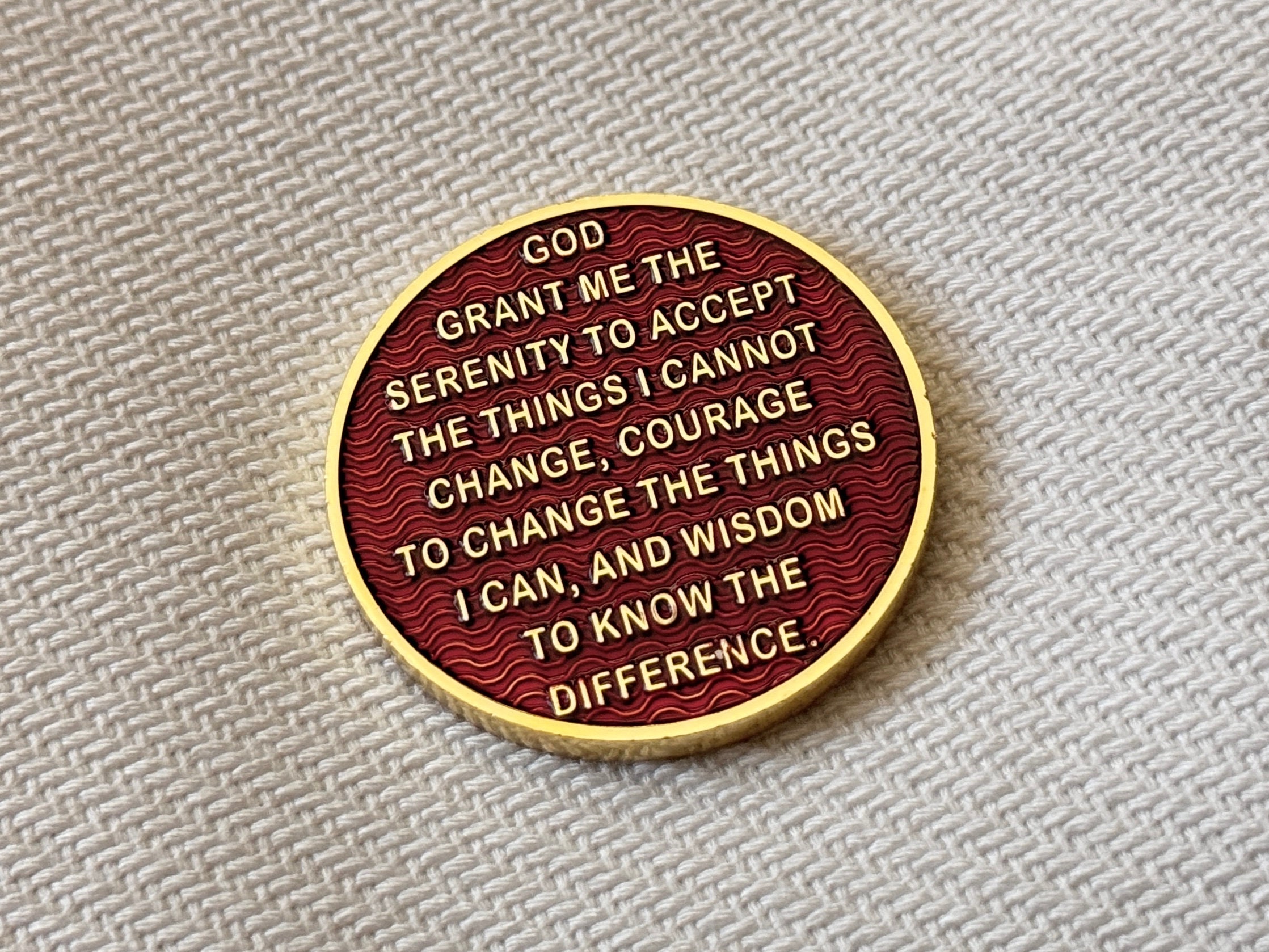 AA 1 Year Chip | Red Sobriety Token | Recovery Gift | Alcoholics ...