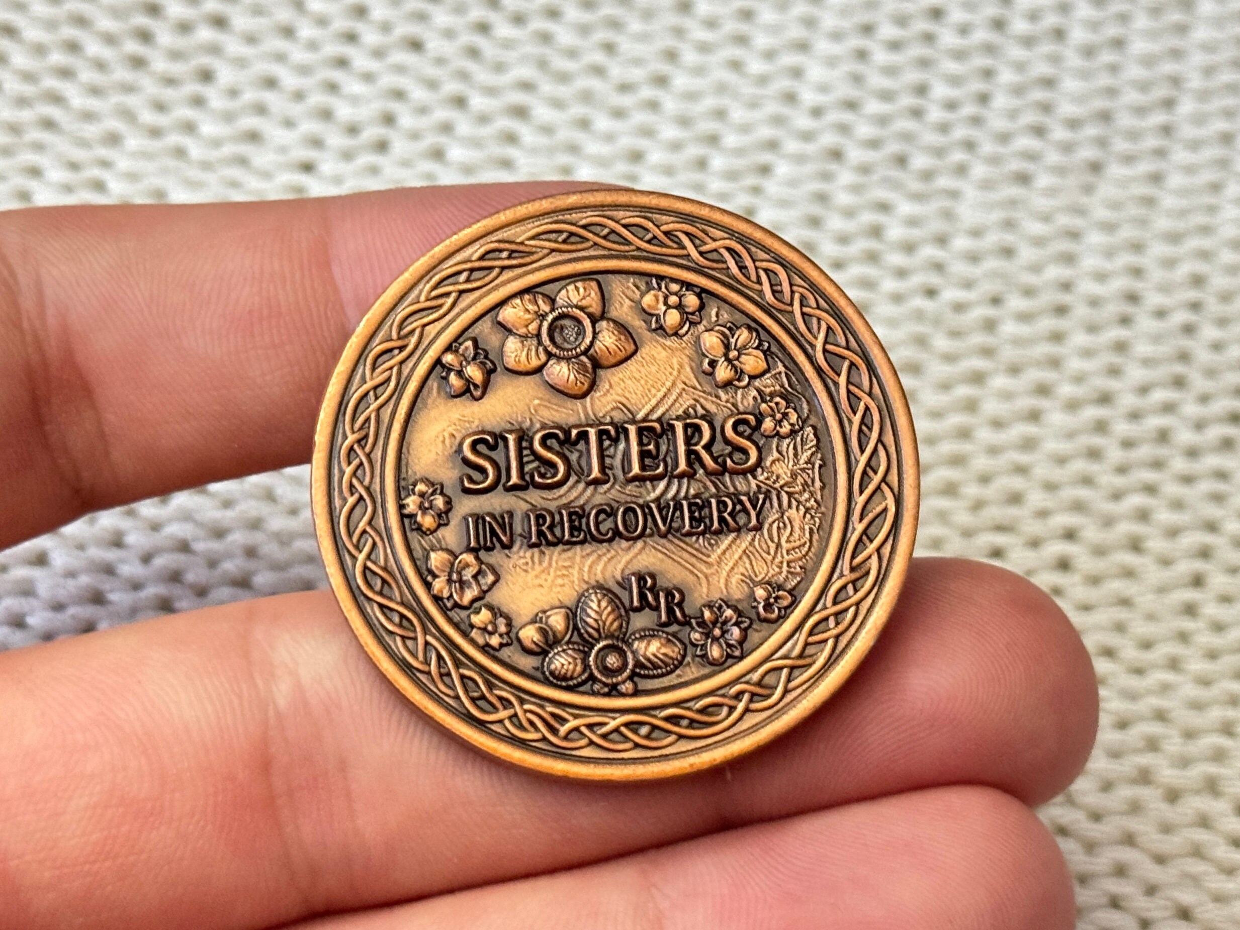 Sisters in Recovery | Engraved Copper Coin | Motivational Token ...