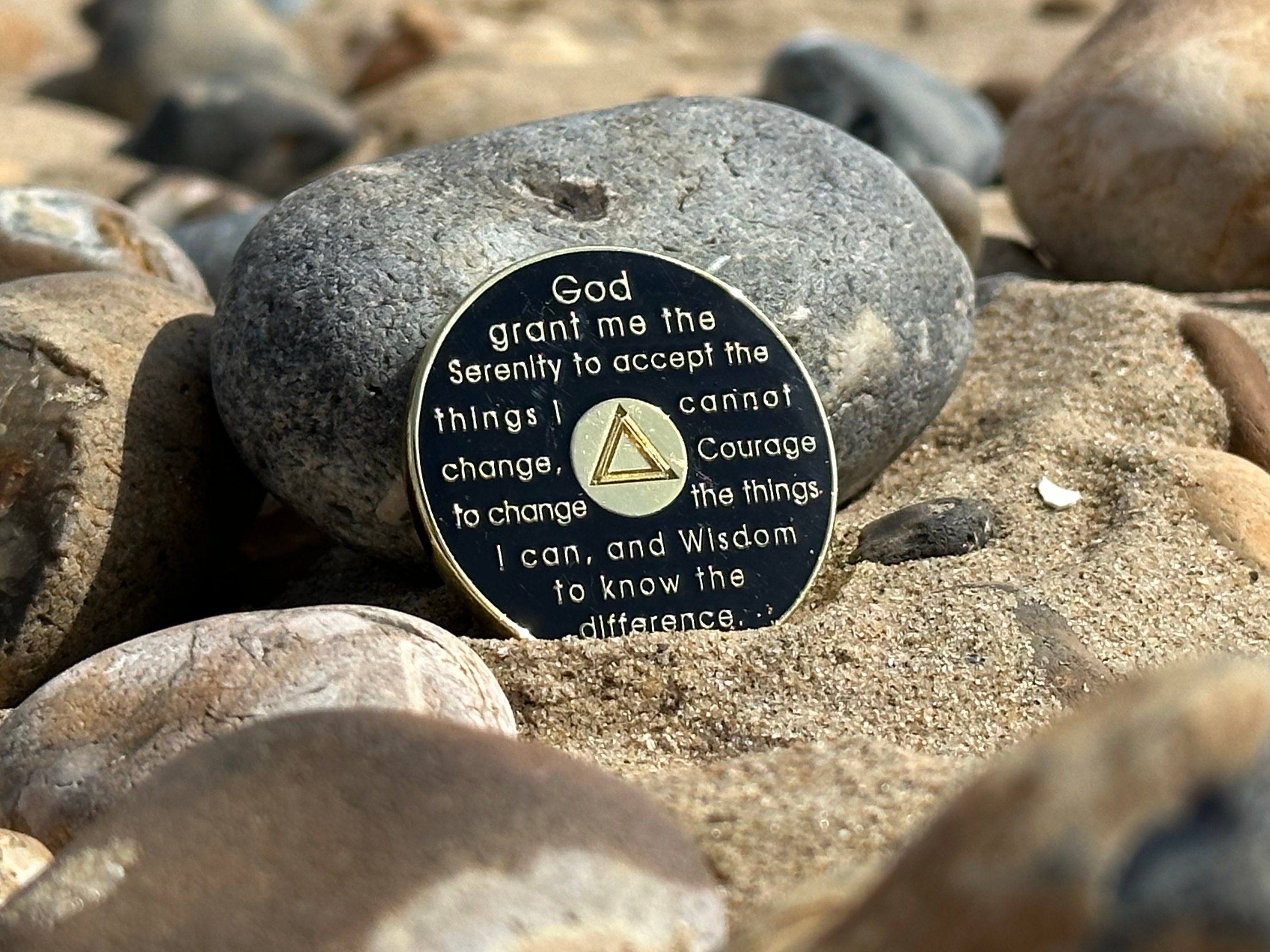 Hand-painted AA 6 Year Chip | Red Sobriety Medallion | Recovery Gift ...