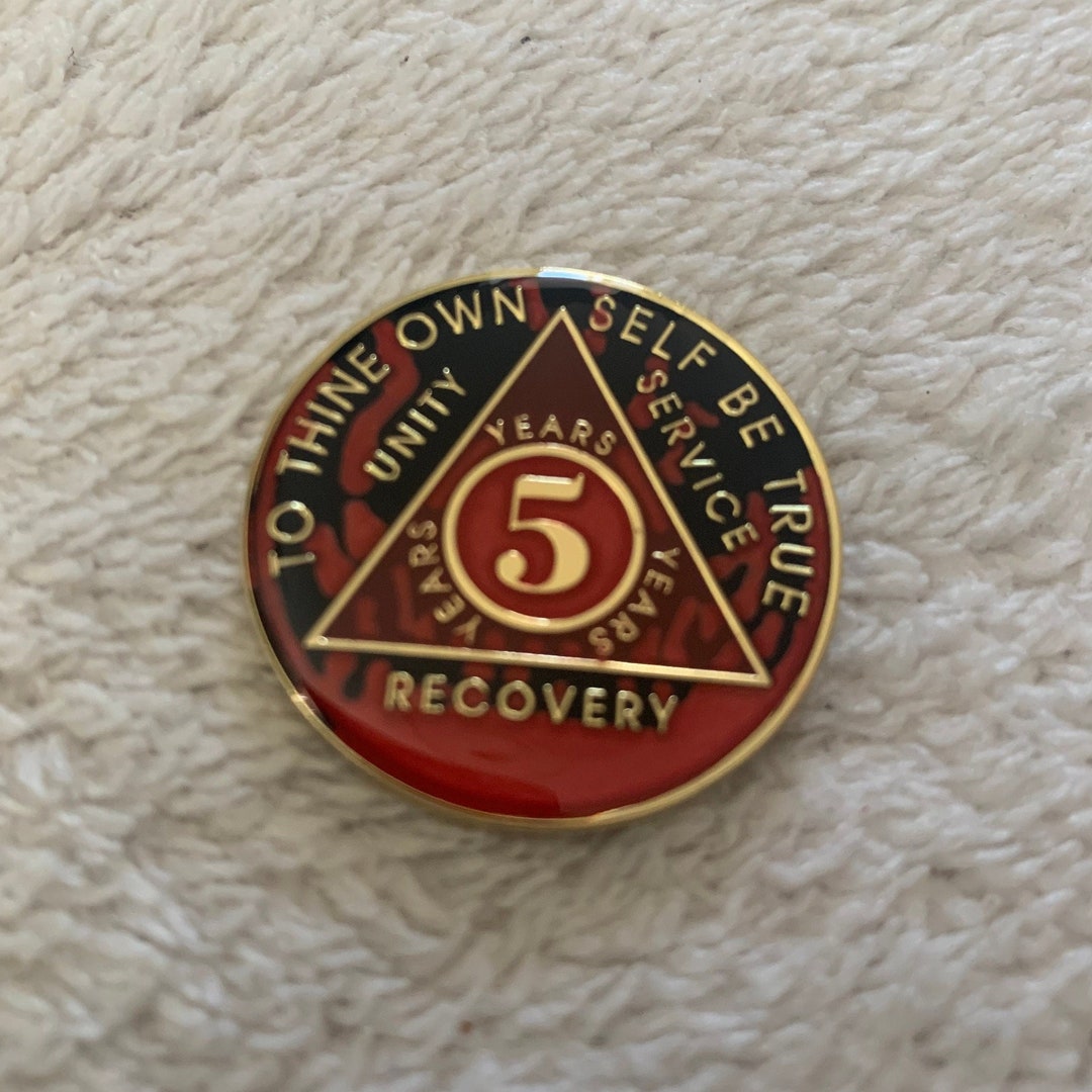 5 Year AA Chip Coin Medalion Alcoholics - Etsy