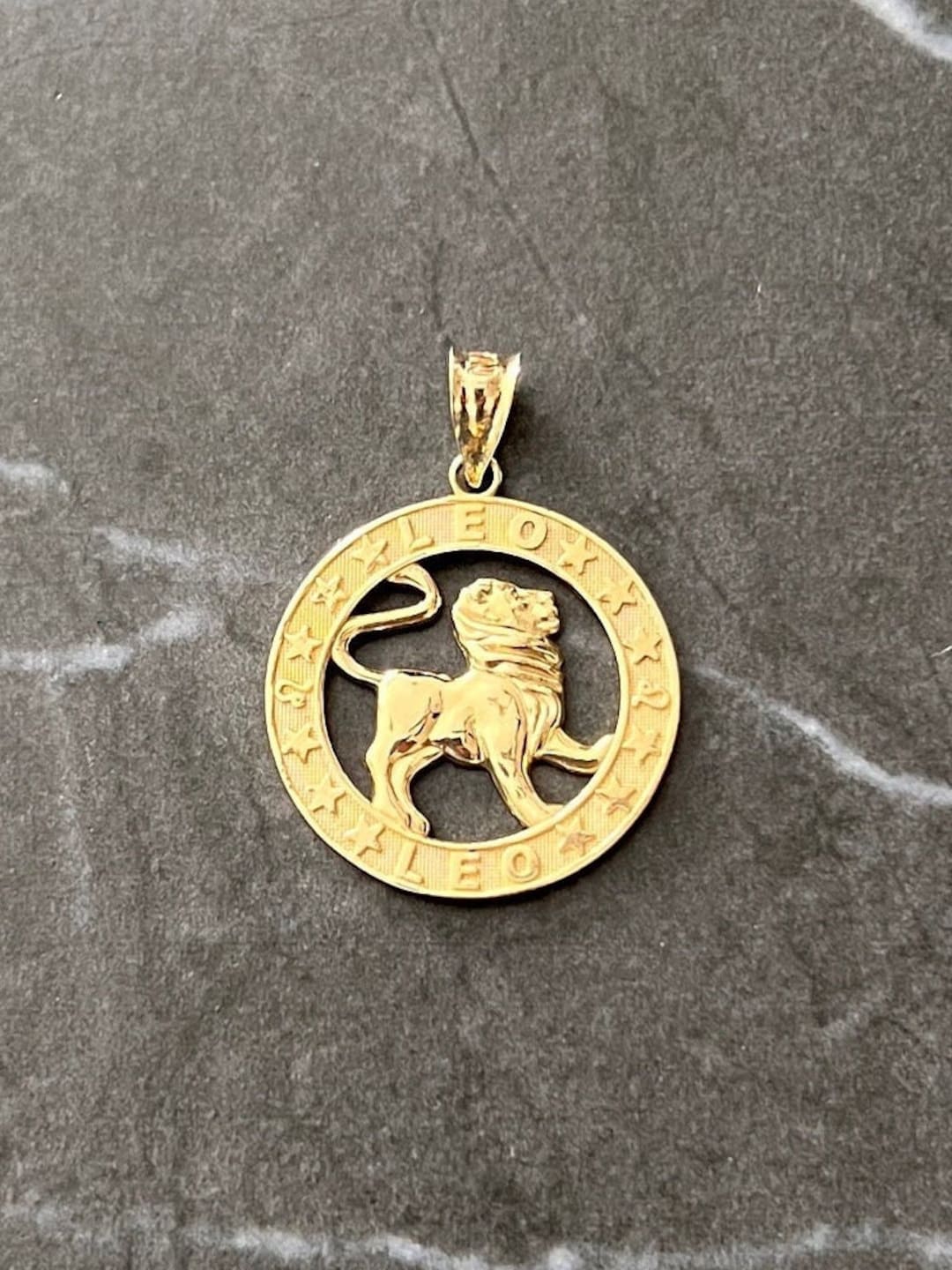 Authentic 10K Solid Yellow Gold Leo Pendant Leo Zodiac Charm - Etsy