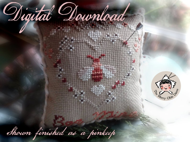 CHART Bee Mine Counted Cross Stitch Pattern Primitive | Etsy